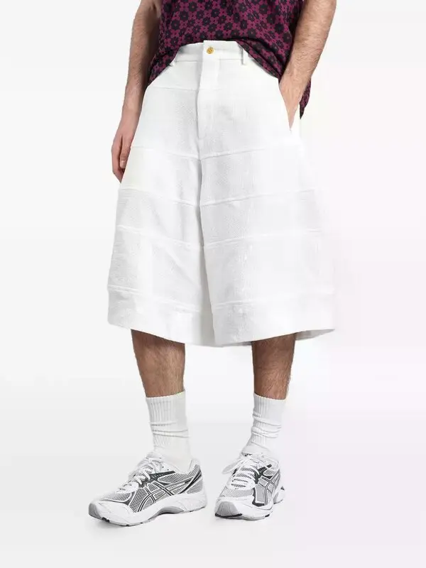 Comme Des Garçons Panelled Waffle-knit Shorts