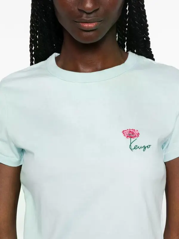 Kenzo Flower Embroidered Crewneck T-shirt
