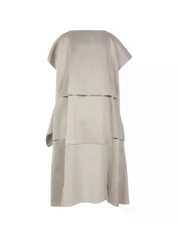 NICCOLO PASQUALETTI Grey Satin Cut-out Draped Dress