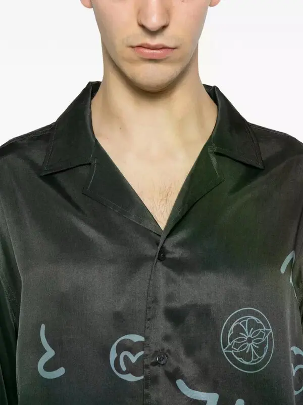 EVISU Monogram-print Ombré-effect Shirt