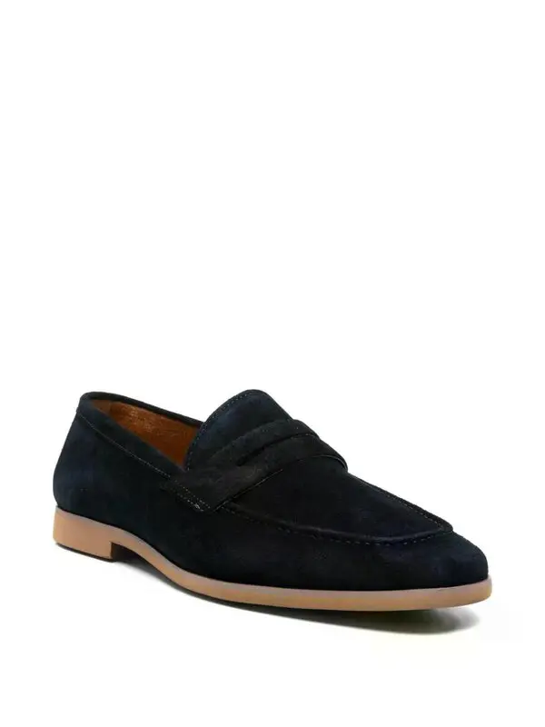 SERGIO MORETTI FIRENZE Suede Penny Slot Loafers