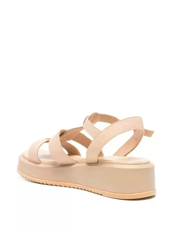 SERGIO MORETTI FIRENZE Light Beige Leather Cage Sandals