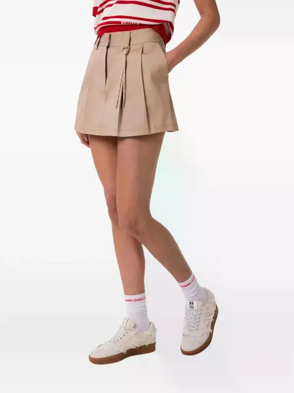 GAELLE Pleated Mini Skirt With Rope Detail