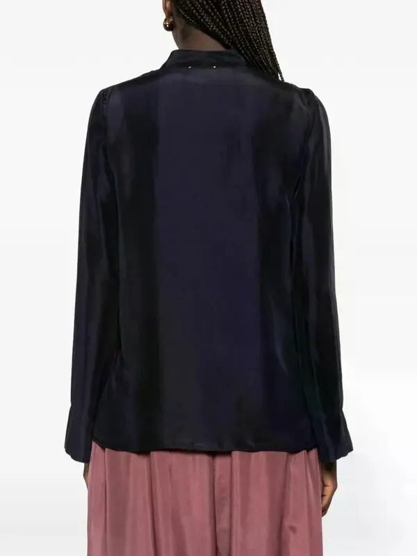 FORTE_FORTE Pleated V-neck Shirt