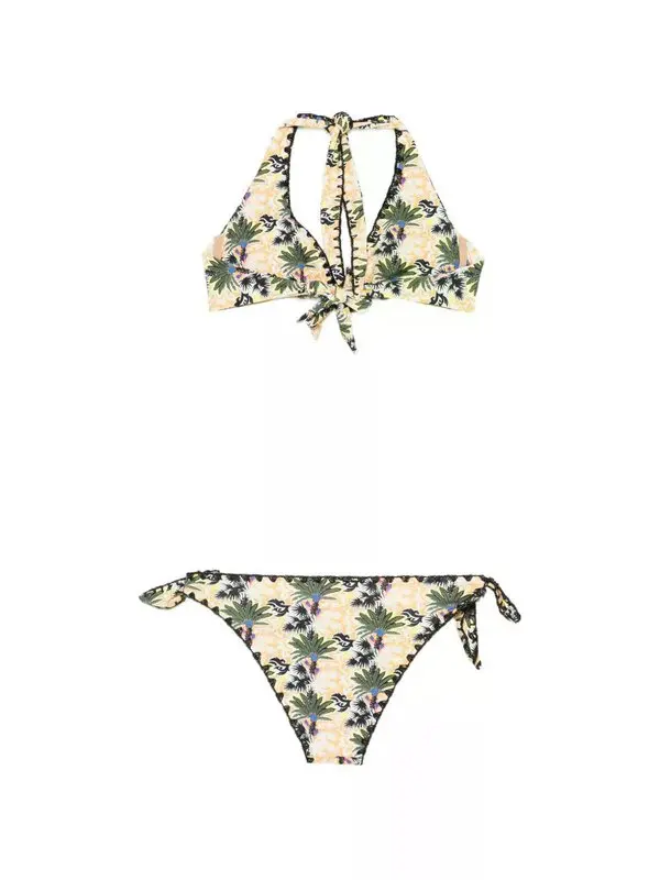 Anjuna Palm-print Halterneck Bikini