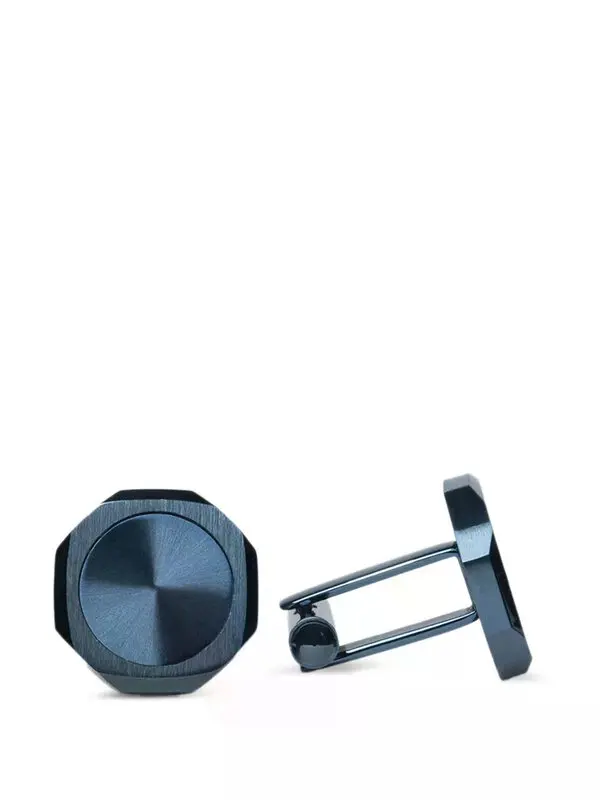 D1 MILANO Octagonal Sunray-brushed Cufflinks - Blue