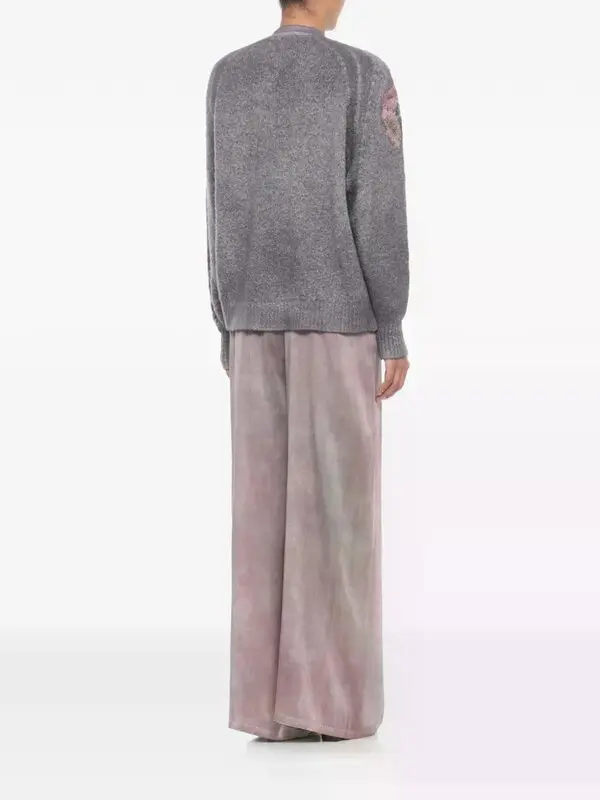 Avant Toi Floral Embroidered V-neck Cardigan