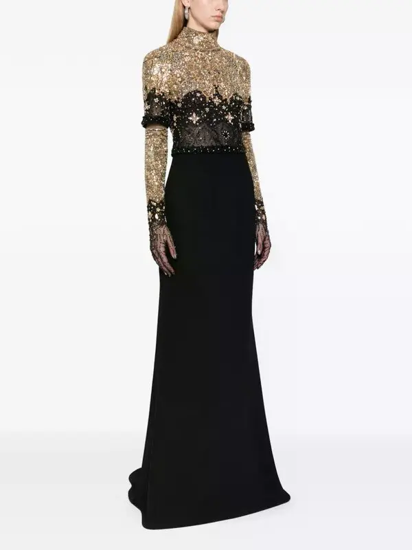 DINA MELWANI Crystal-embellished Maxi Gown