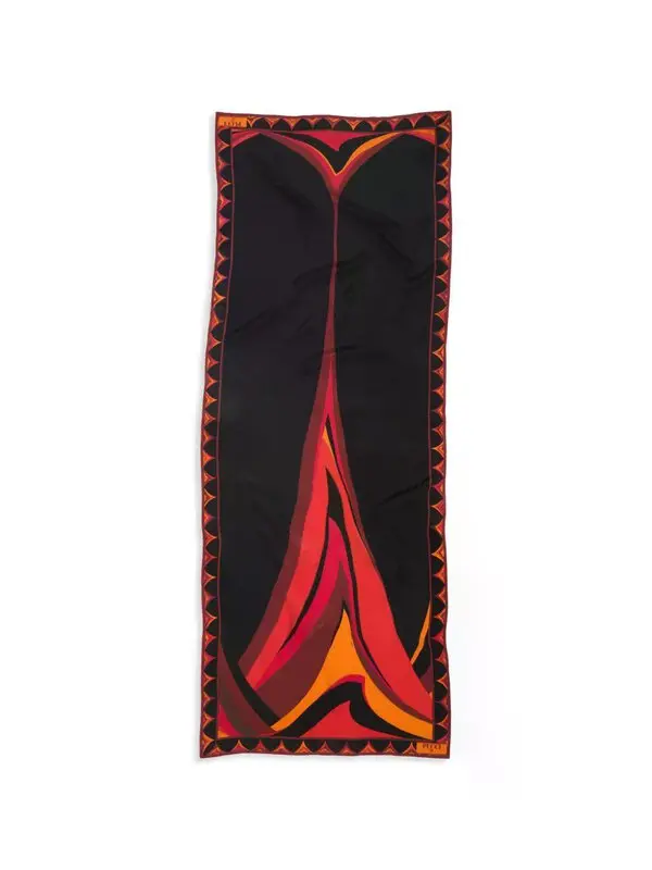 Emilio Pucci Fari-print Crepe-de-chine Stole - Black