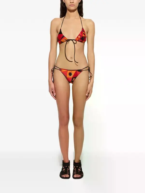 Emilio Pucci Occhi Print Triangle Bikini Top