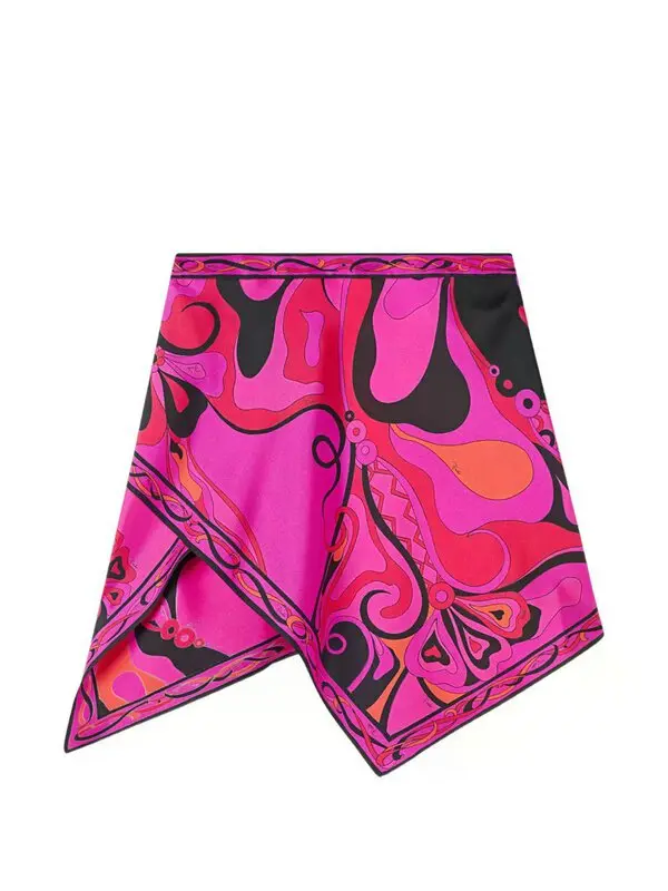 Emilio Pucci Orchidee-print Silk Scarf Wrap Skirt