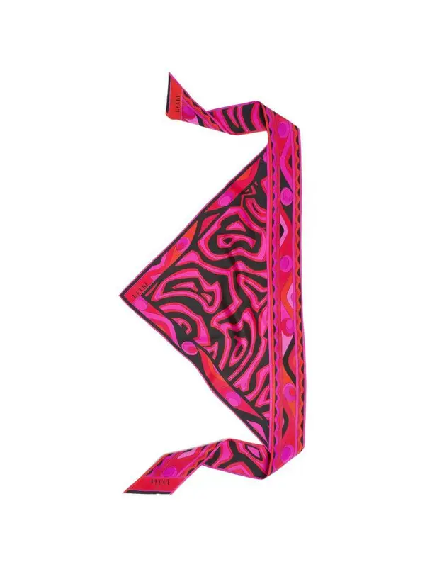Emilio Pucci Labirint-printed Triangle Scarf - Black