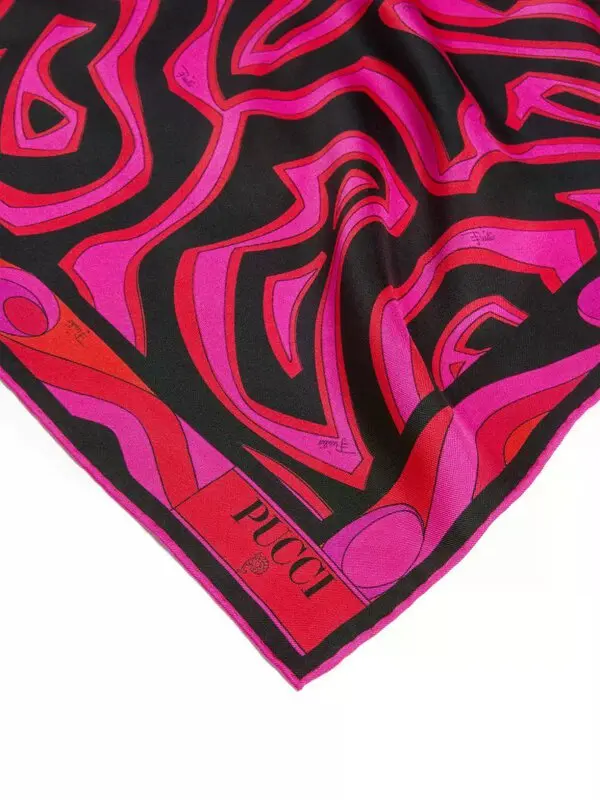 Emilio Pucci Labirint-printed Triangle Scarf - Black