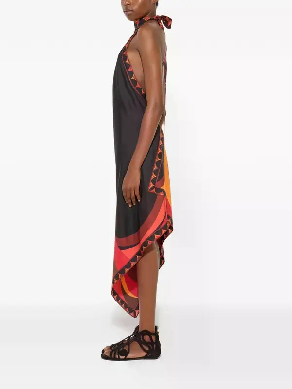Emilio Pucci Fari Print Silk Halter Dress