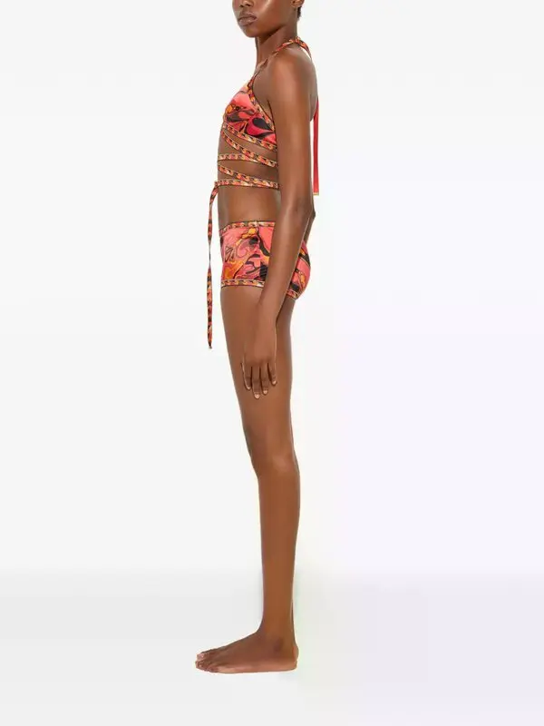 Emilio Pucci Boxer Shorts In Orchidee Print Silk Satin