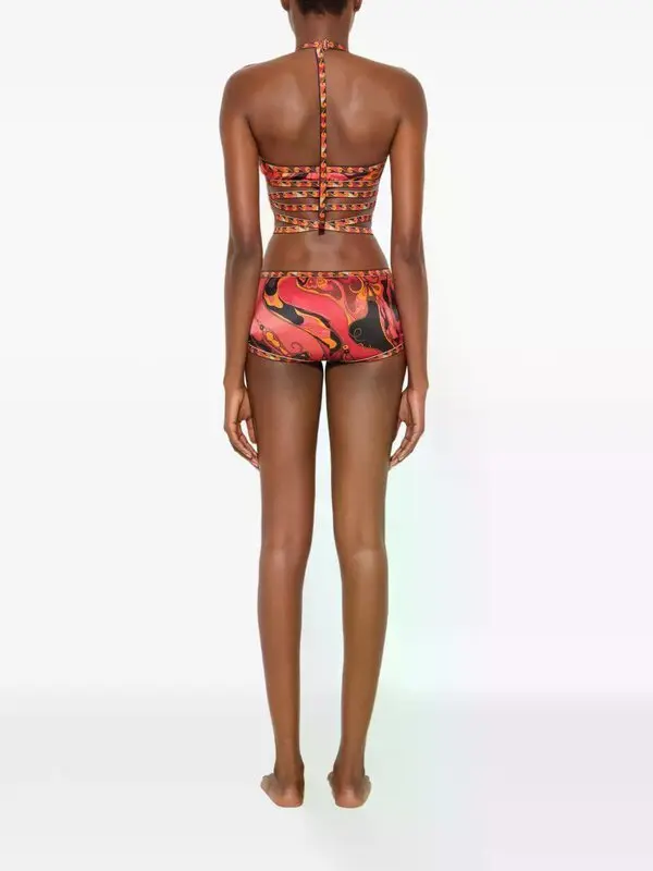 Emilio Pucci Boxer Shorts In Orchidee Print Silk Satin