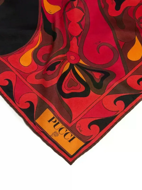 Emilio Pucci Orchidee-print Silk Triangle Scarf