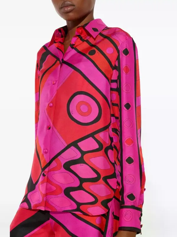 Emilio Pucci Vivara Print Silk Twill Shirt