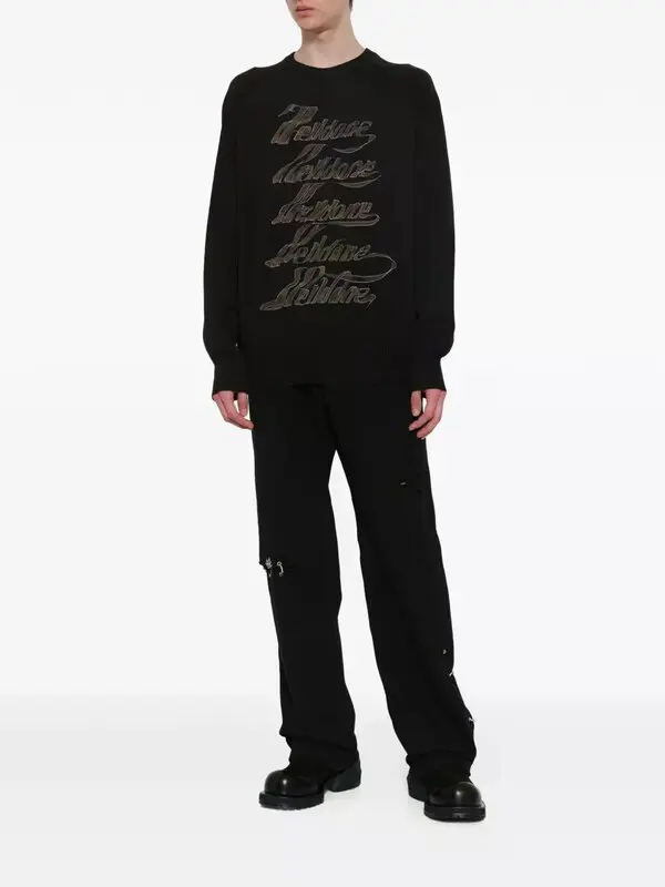 We11Done Logo Print Relaxed Fit Sweater