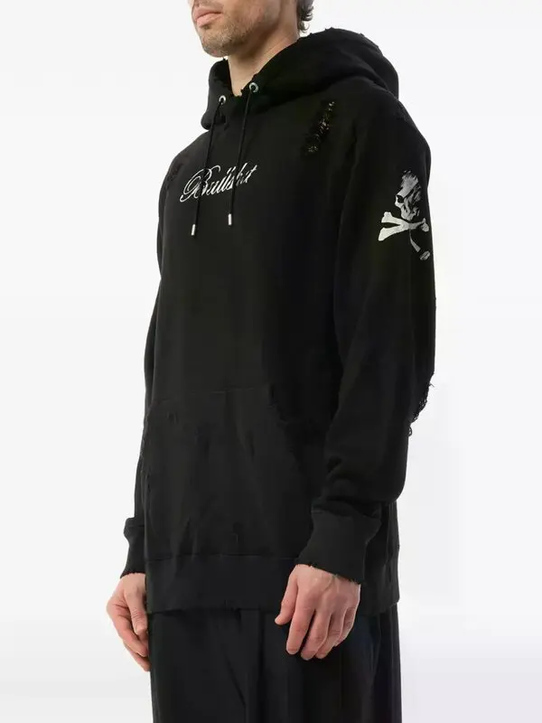MASTERMIND WORLD Distressed Skull-print Hoodie