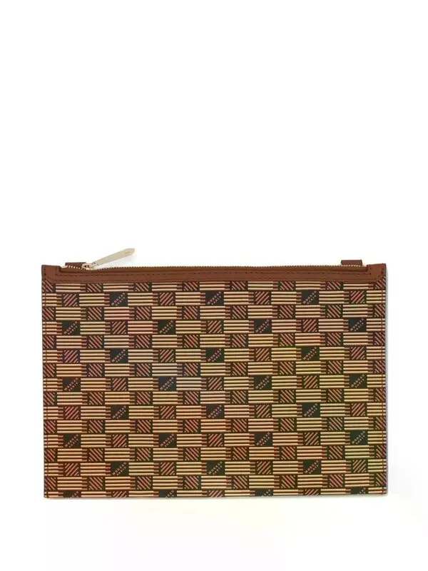 Moreau Monogram-pattern Grained-leather Wallet - Neutrals