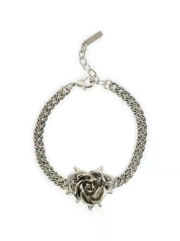 We11Done Spiky Rose-detail Bracelet - Silver