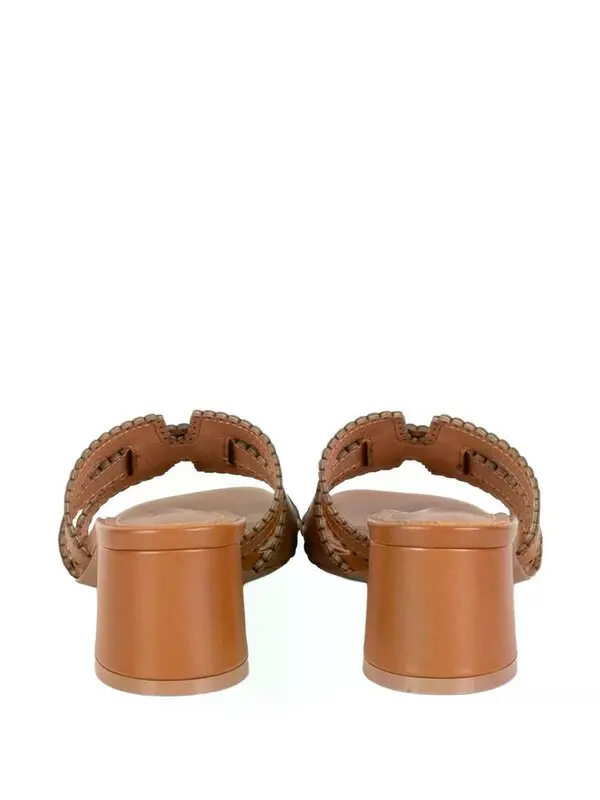 BIBI LOU Holly Scalloped Cut-out Mid Block Heel Sandals