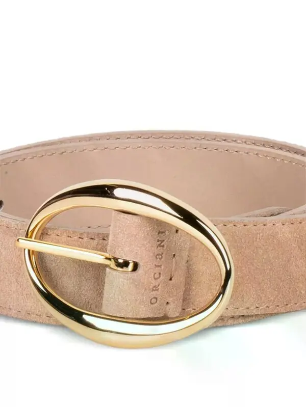 Orciani Suede Belt With Oval Buckle