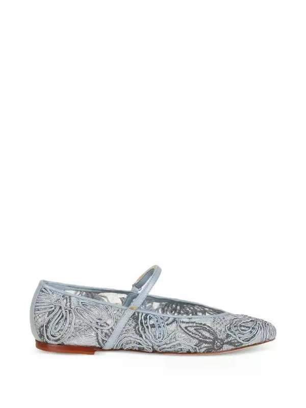 LORENA PAGGI Floral-lace Flat Pumps