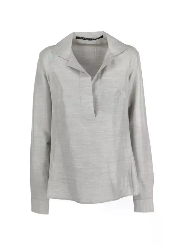 Richard Tyler V-neck Long-sleeve Blouse