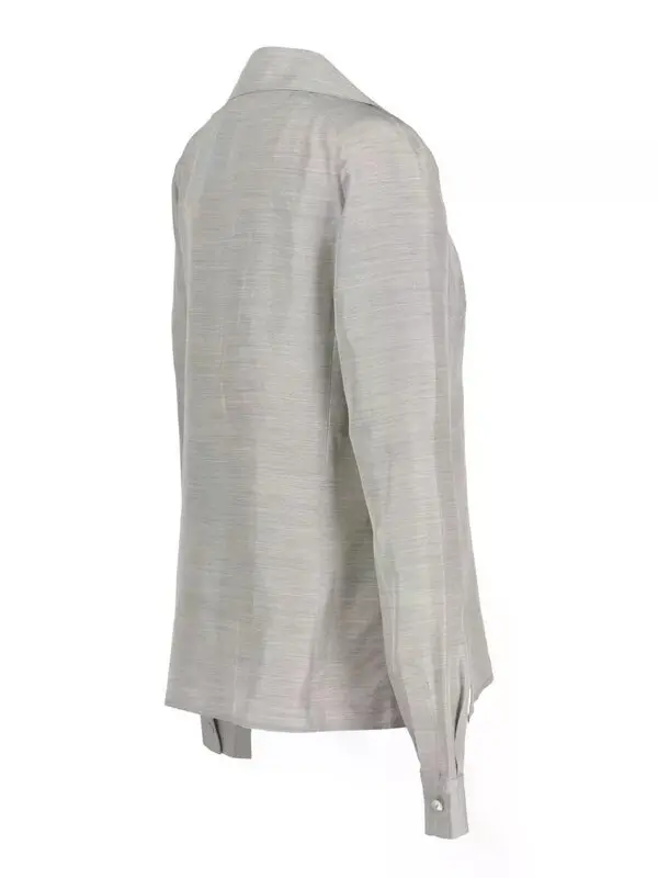 Richard Tyler V-neck Long-sleeve Blouse