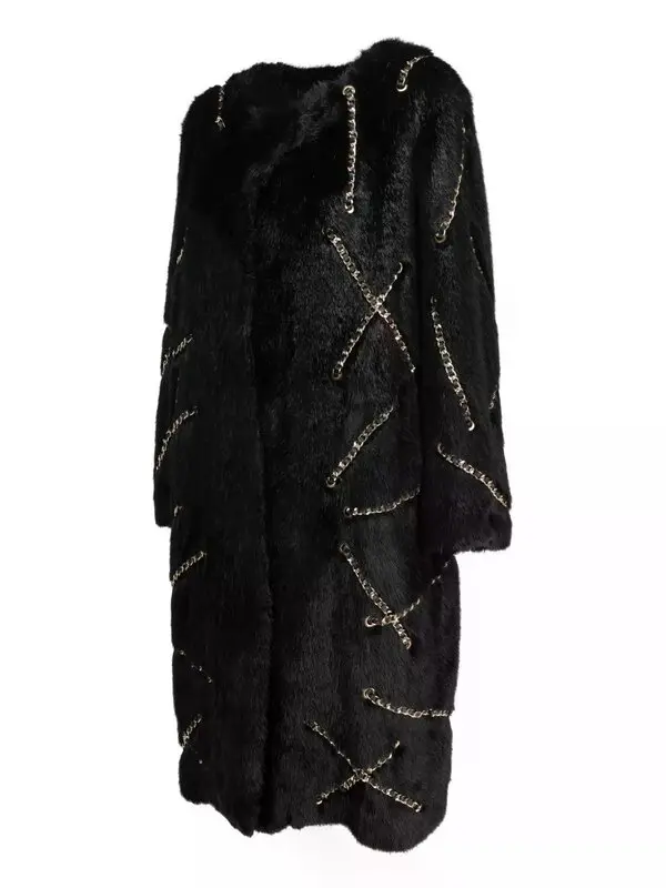 Moschino Chain-embellished Faux-fur Coat