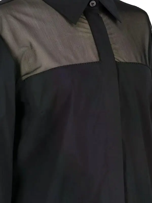 BASILE Sheer Panel Shirt