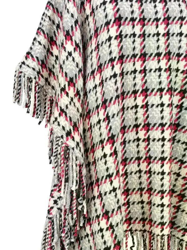 Ermanno Scervino Check Fringed Poncho