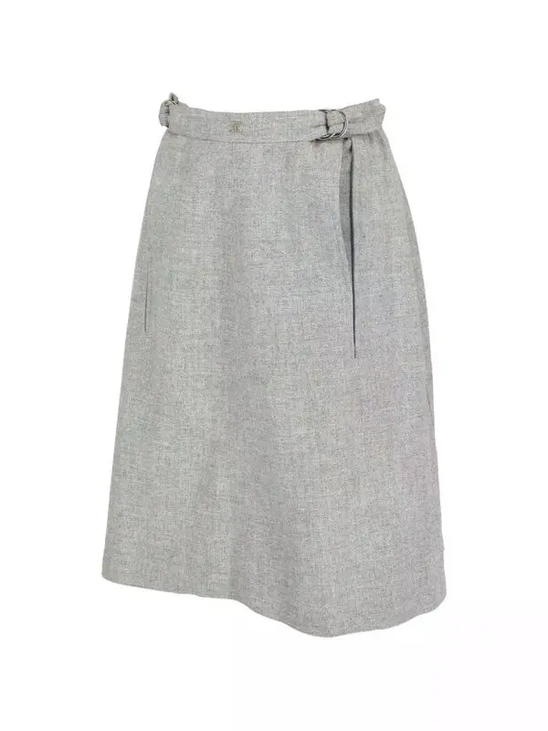 COURREGES Marl D-ring Belted A-line Skirt