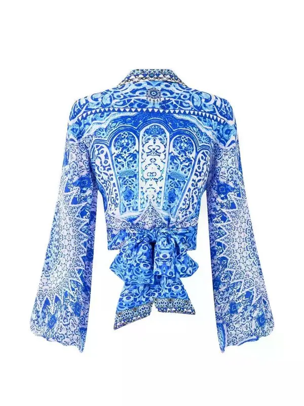 Camilla Crystal-embellished Wrap Shirt