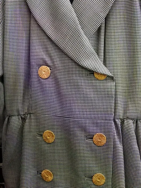 Saint Laurent 1990s Houndstooth Double-breasted Dress