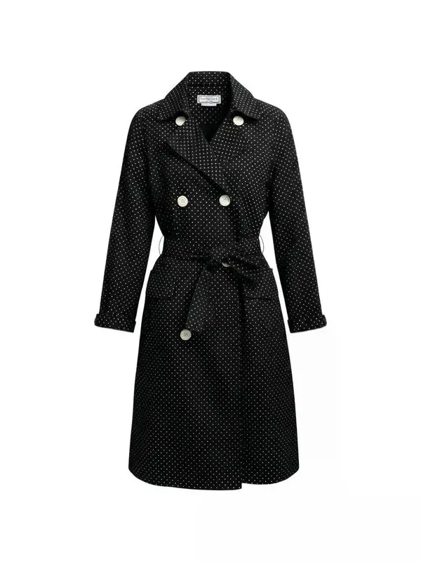 Saint Laurent 1991 Dot-print Belted Trench Coat