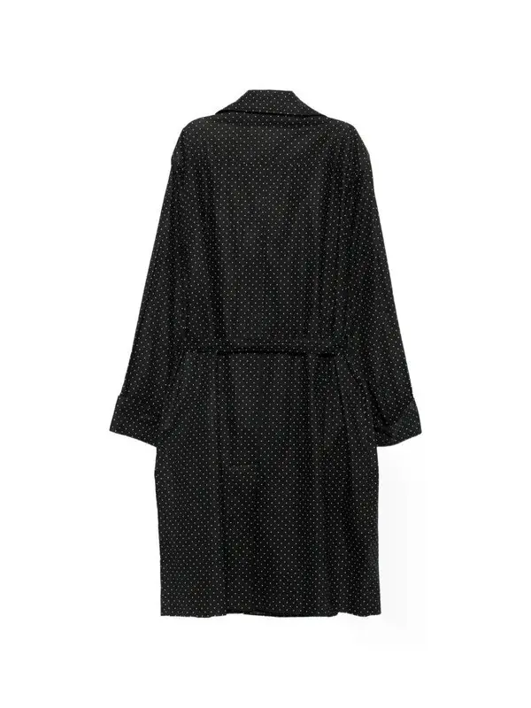 Saint Laurent 1991 Dot-print Belted Trench Coat