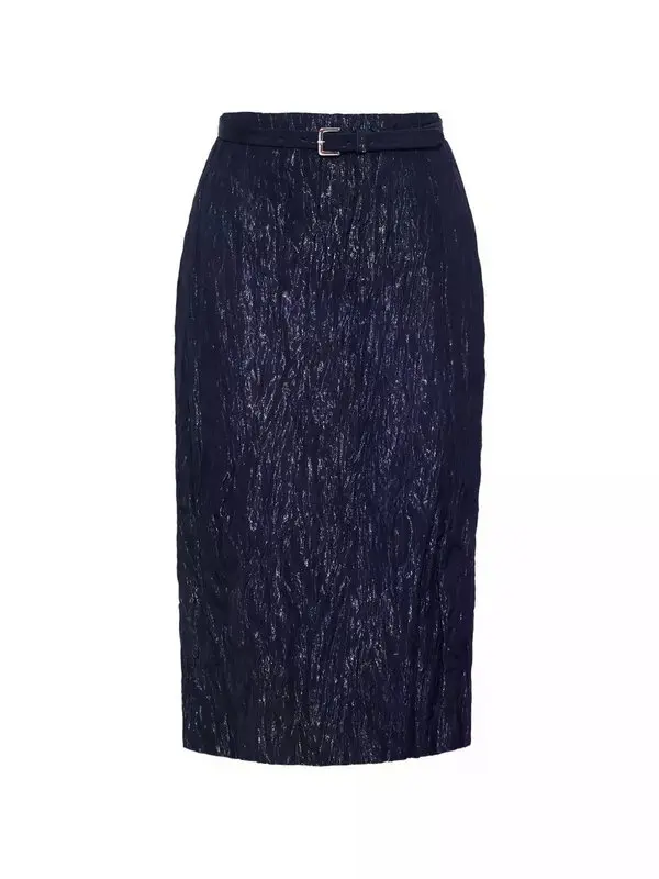 Adam Lippes Belted Crinkled Skirt
