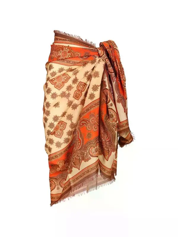 Zimmermann Paisley-print Frayed-edge Pareo