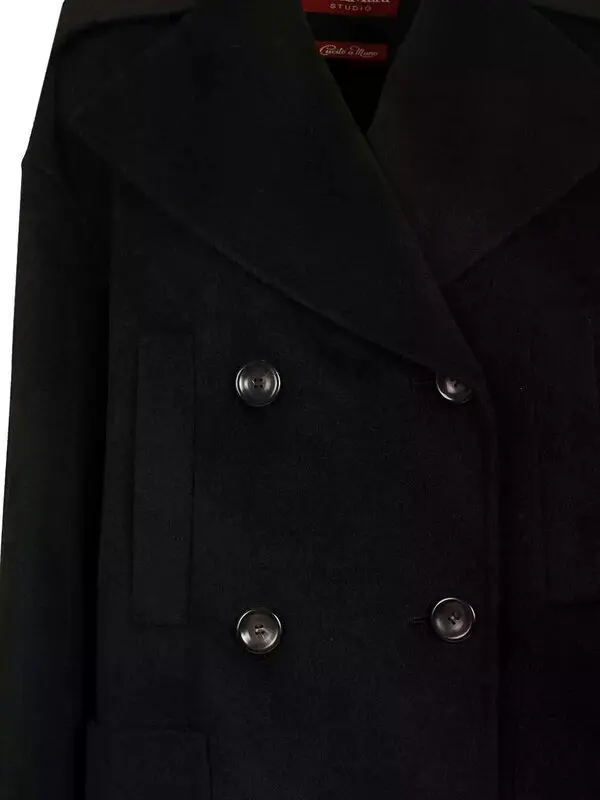 Max Mara Double-breasted Notch-lapel Coat - Black