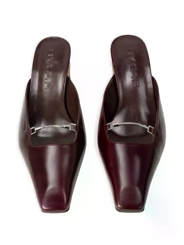 By Far Leda Chain-detail Mules - Red