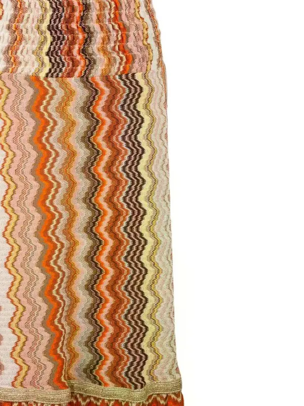 Pho Firenze Zigzag Pattern Tiered Maxi Skirt