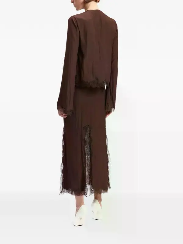 16Arlington Simi Lace-trimmed Satin Skirt