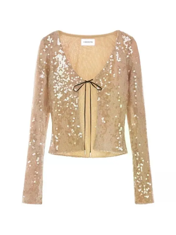 16Arlington Sequin-embellished Cardigan - Neutrals