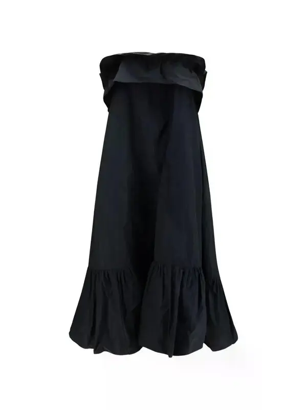 Saint Laurent Ruched Bodice Technical Canvas Maxi Dress