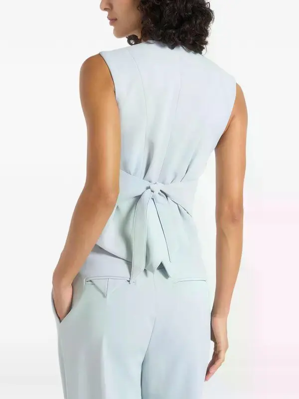 Manière De Voir Christine Tailored Waistcoat With Gold Button Detail - Blue