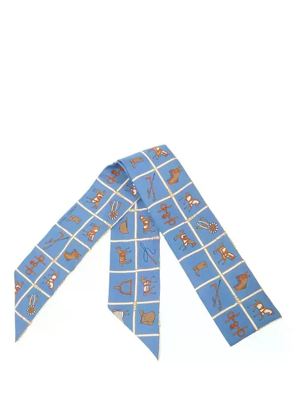 Hermès 2010-2026 Couvertures Et Tenues De Jour Twilly Silk Scarf Scarves - Blue