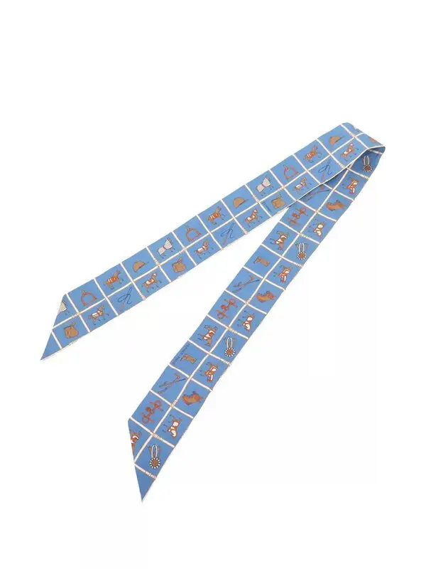 Hermès 2010-2026 Couvertures Et Tenues De Jour Twilly Silk Scarf Scarves - Blue